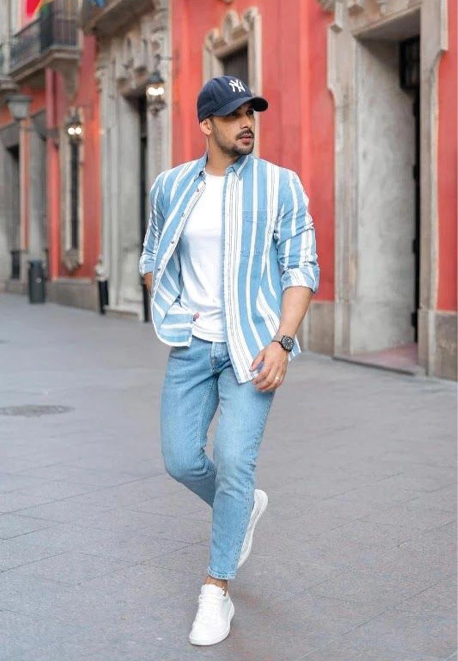 20+ Blue Jeans Matching Shirt Ideas for Men This Season